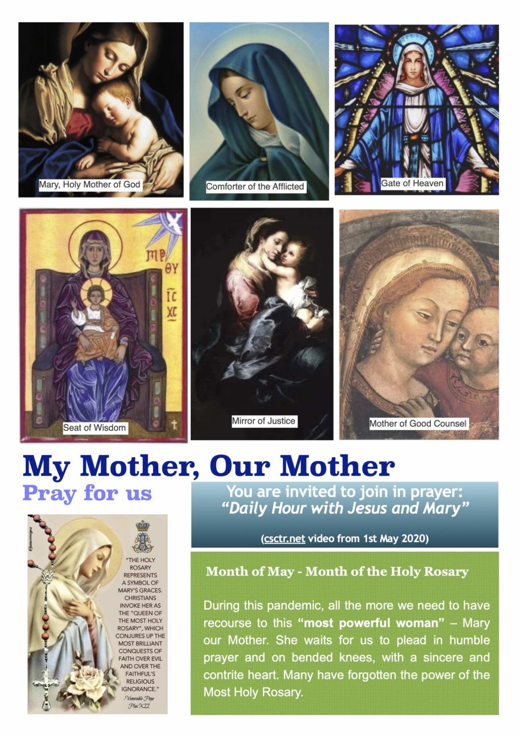 Mother Mary - Catholic Spirituality Centre (CSC) Singapore