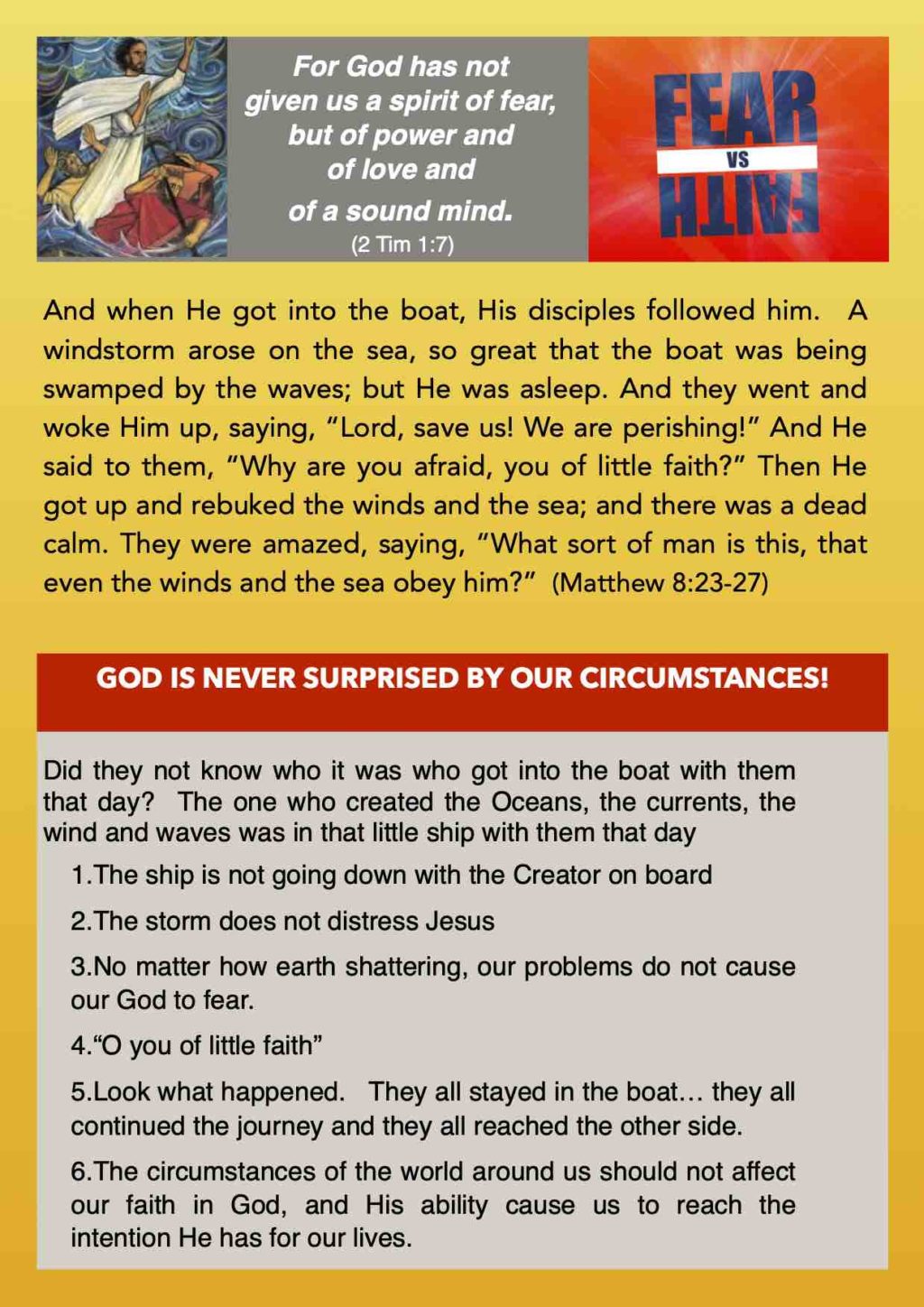 Faith vs Fear Reflection - Catholic Spirituality Centre (CSC) Singapore