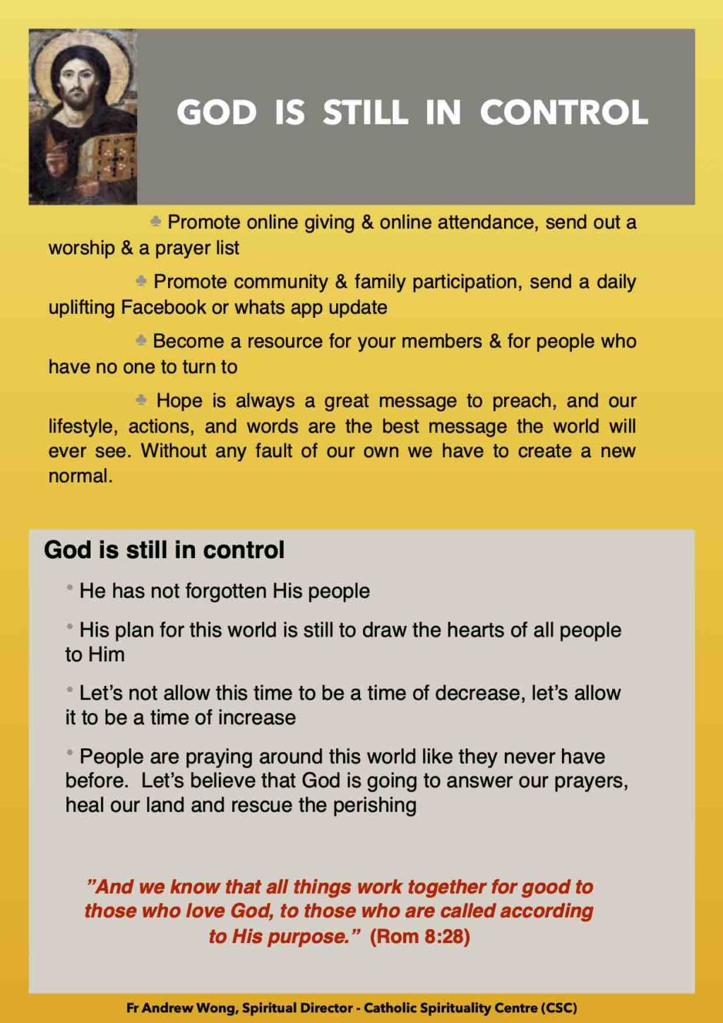 Faith vs Fear Reflection - Catholic Spirituality Centre (CSC) Singapore